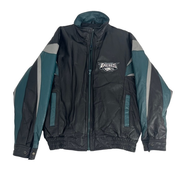 Pro Player | Jackets & Coats | Vintage Philidalphia Eagles Jacket Men Large Black Leather Pro ...